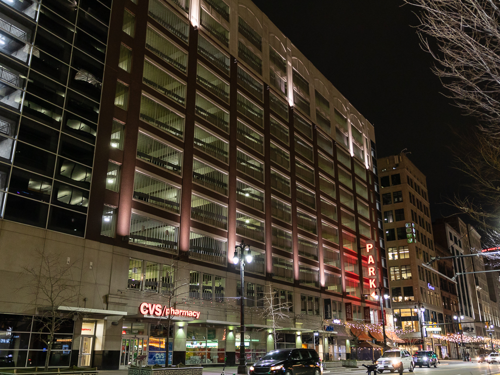 Deadline Detroit | Gallery: Gilbert's Bedrock Lights Up Detroit's ...