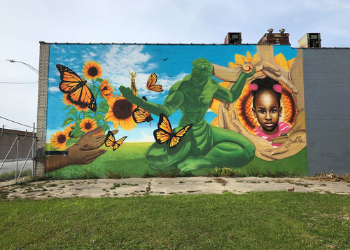 Deadline Detroit | Gallery: Detroit marks 100th mural in 'City Walls ...