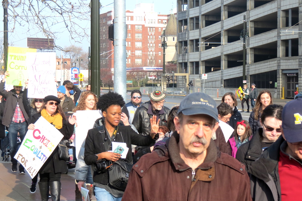 Deadline Detroit | Gallery: Thousands March Down Woodward to Protest ...
